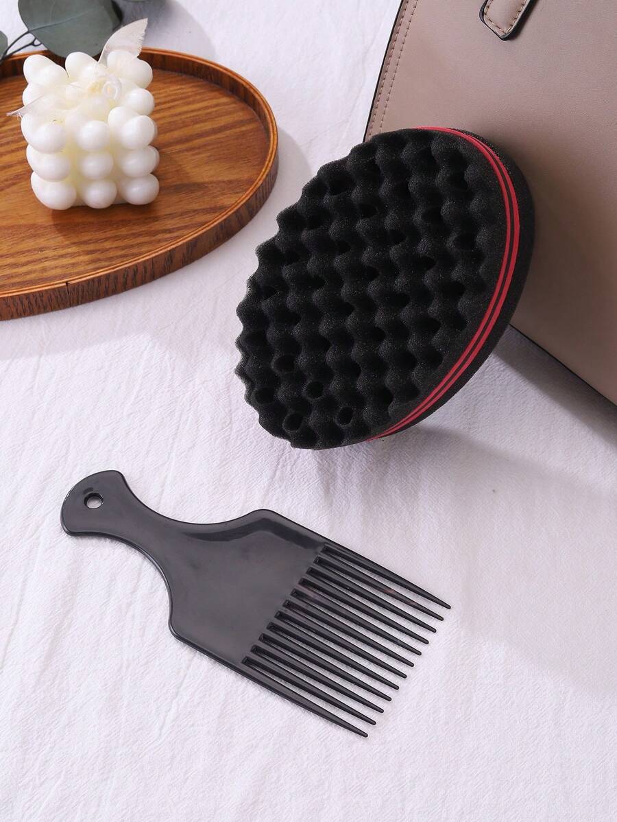 2 Packs, Barber Hair Brush Sponge, Afro Hair Styling Tools, Coils, Long ...