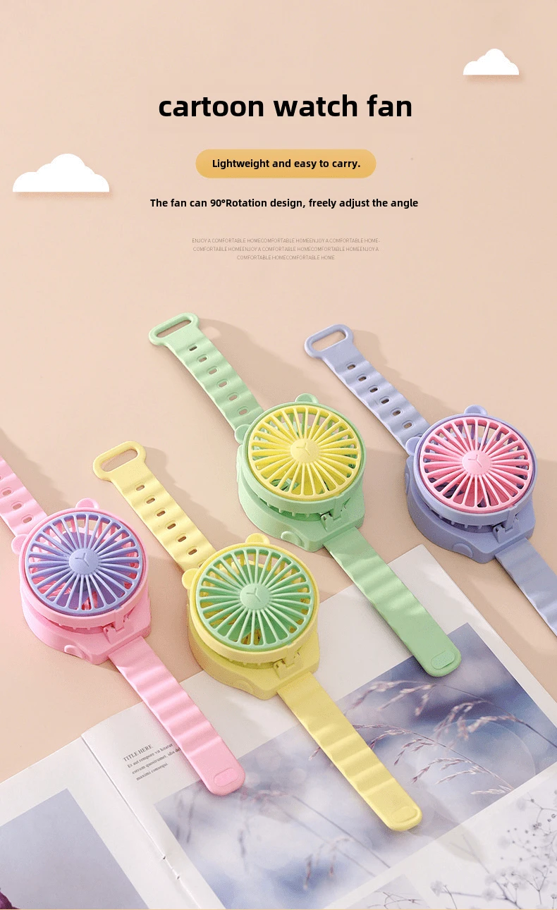 New Battery Version Creative Cartoon Watch Fan Number AAA Battery ...