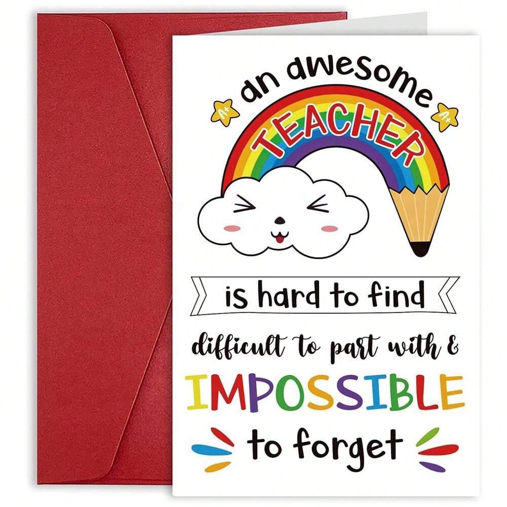 1 pieza, Tarjeta de agradecimiento al maestro, Tarjeta de día de ...