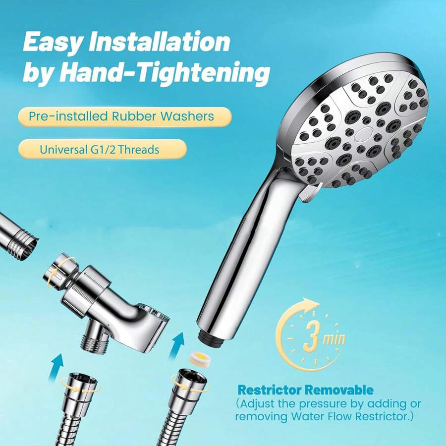 Stainless Steel Abs Top Spray Multifunctional Handheld Shower Set With