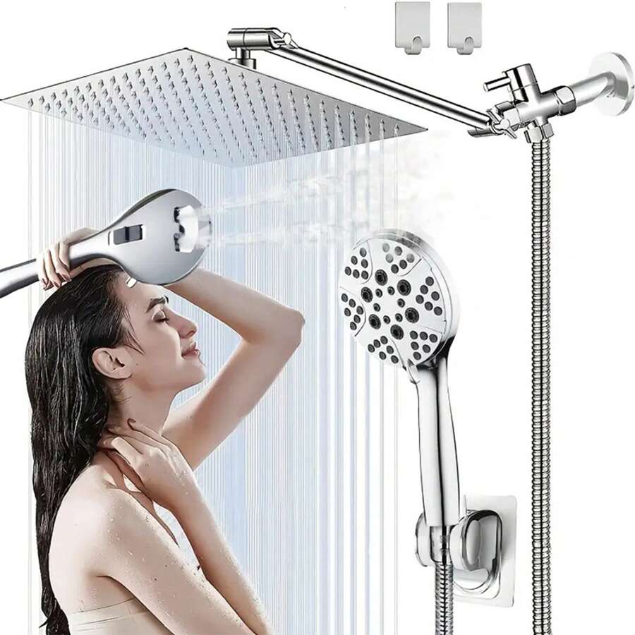 Stainless Steel Abs Top Spray Multifunctional Handheld Shower Set With