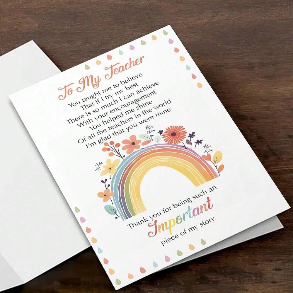 1PC, Card For Teachers From Students, Teacher Appreciation Card Message ...