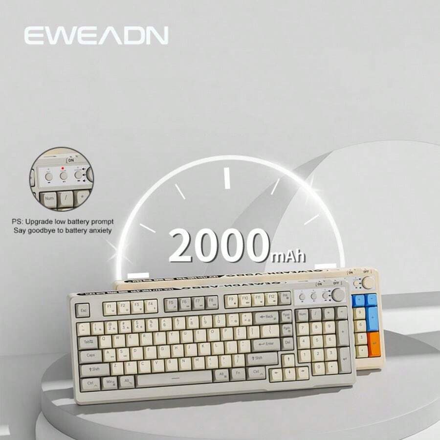 EWEADN BT And Wireless 2.4G Rechargeable & Silent Keyboard With Wired ...