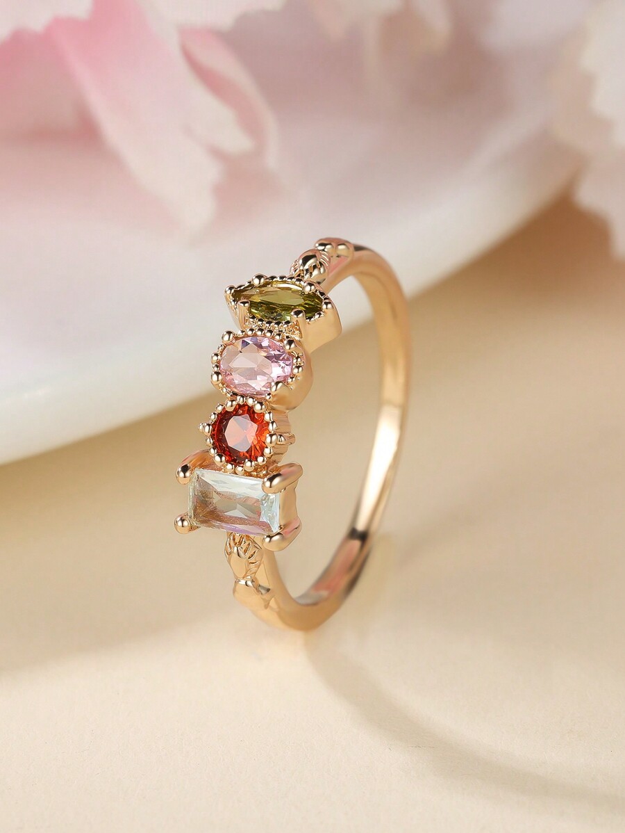 1pc Vintage Promise Ring Inlaid Waterish Zirconia Engagement Wedding ...
