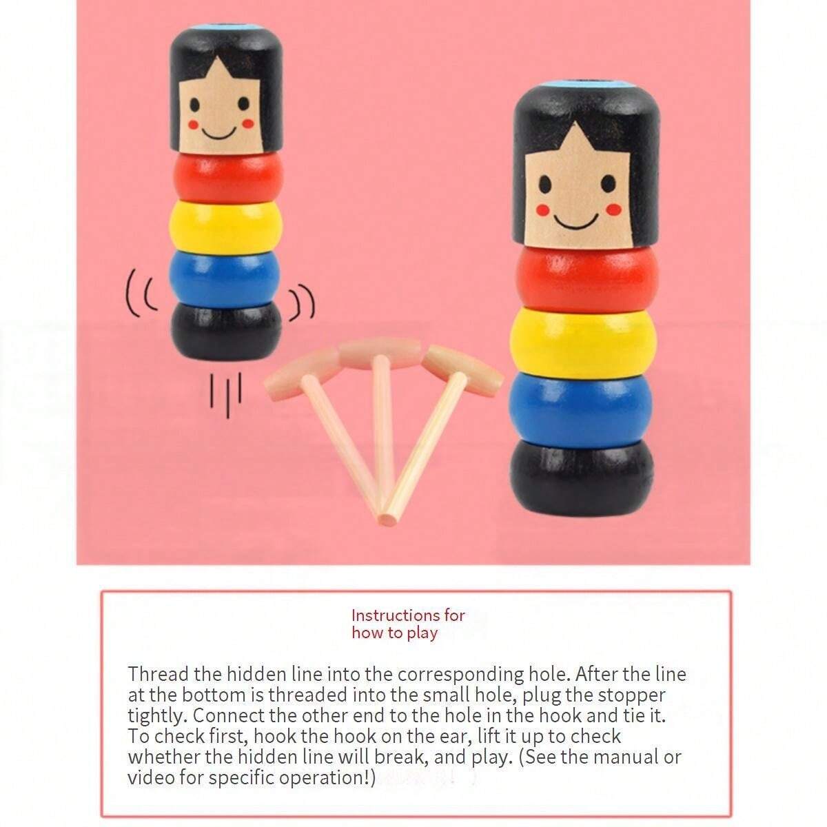 1PC Fun Can Not Be Broken Up The Little Wooden Man Unyielding Villain ...