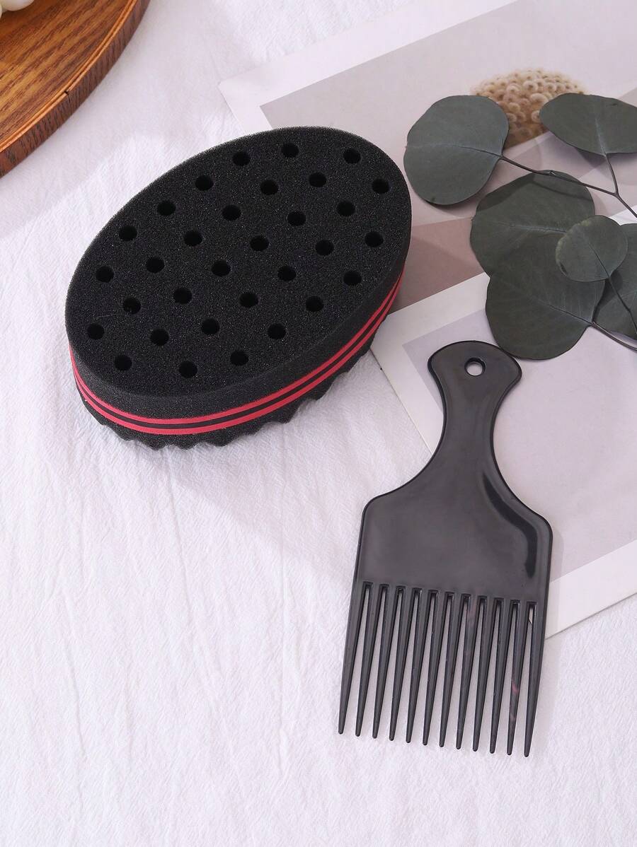 2 Packs, Barber Hair Brush Sponge, Afro Hair Styling Tools, Coils, Long ...