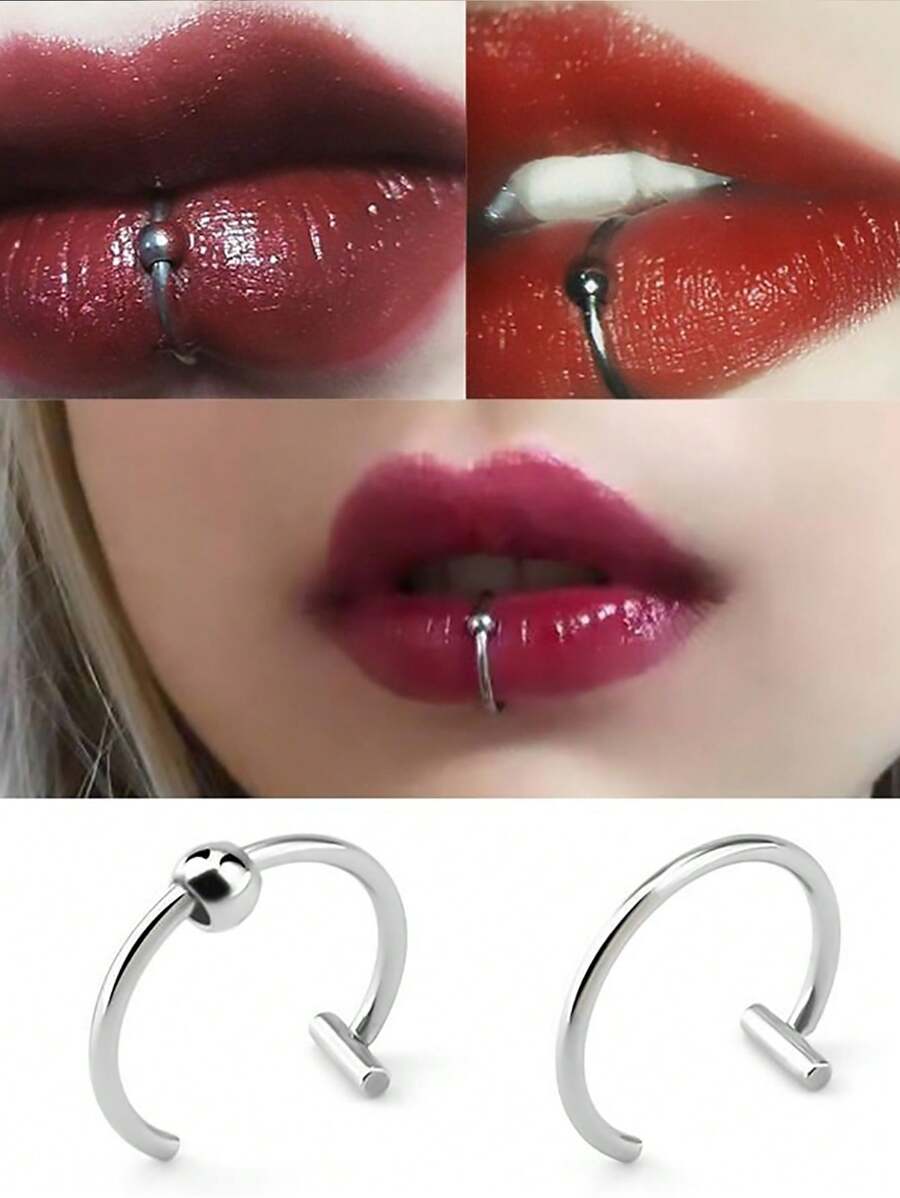 15 Piece Set Of Simple Stainless Steel Non Perforated False Lip Nails ...