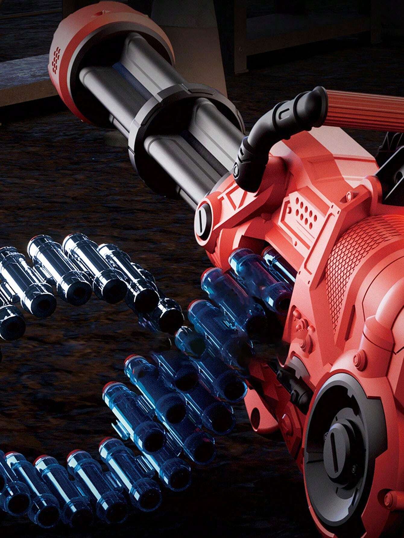 1box Electric Automatic Soft Bullet Gun Large Gatling Rotating Chain ...