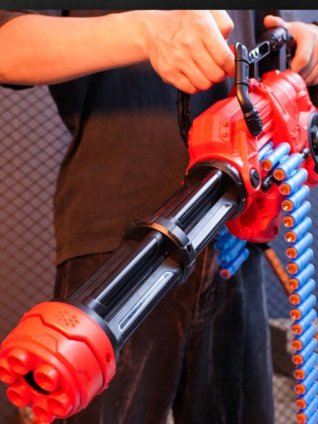 1box Electric Automatic Soft Bullet Gun Large Gatling Rotating Chain ...