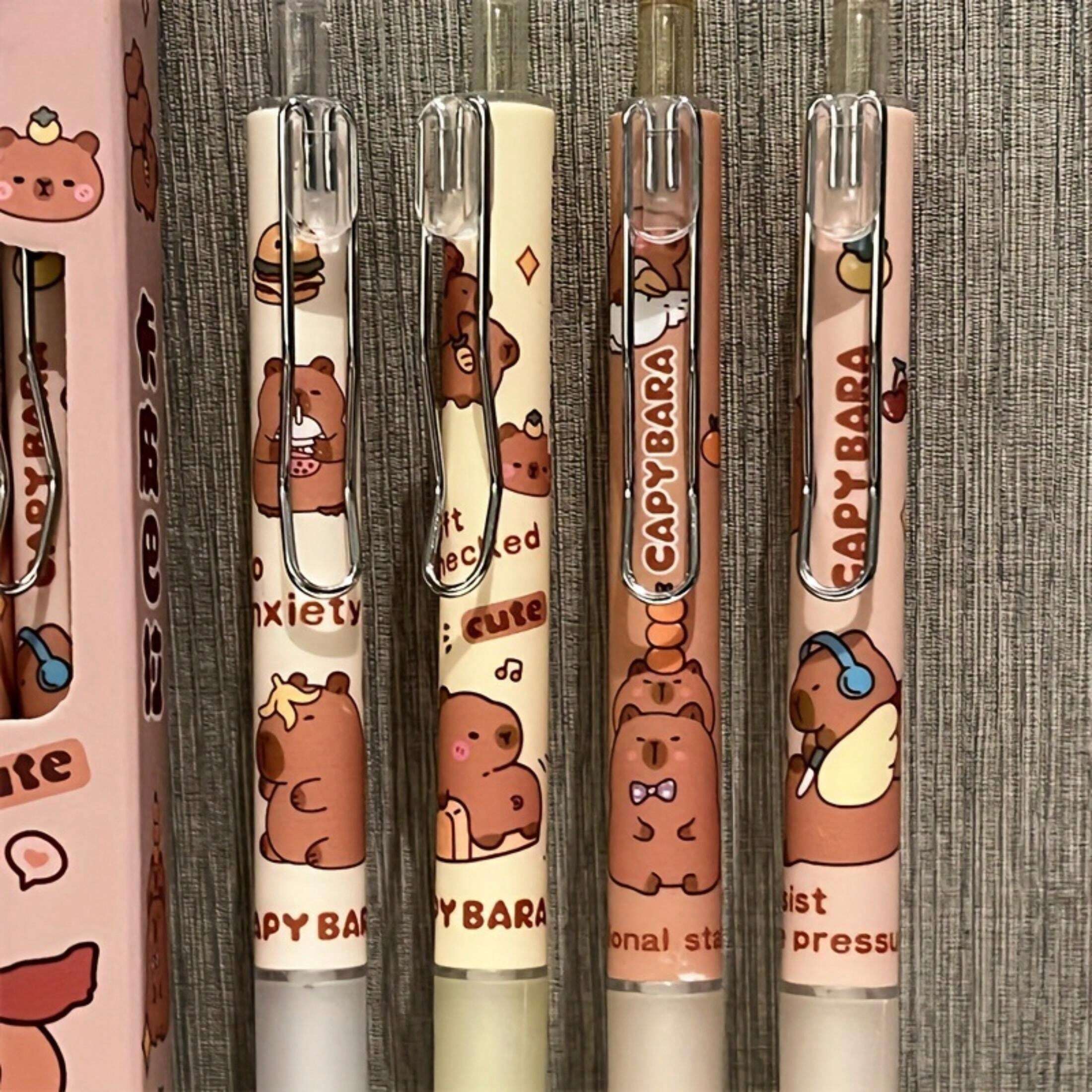 4pcs Capybara Gel Ink Ballpoint Pen - 0.5mm Extra Fine Point ...