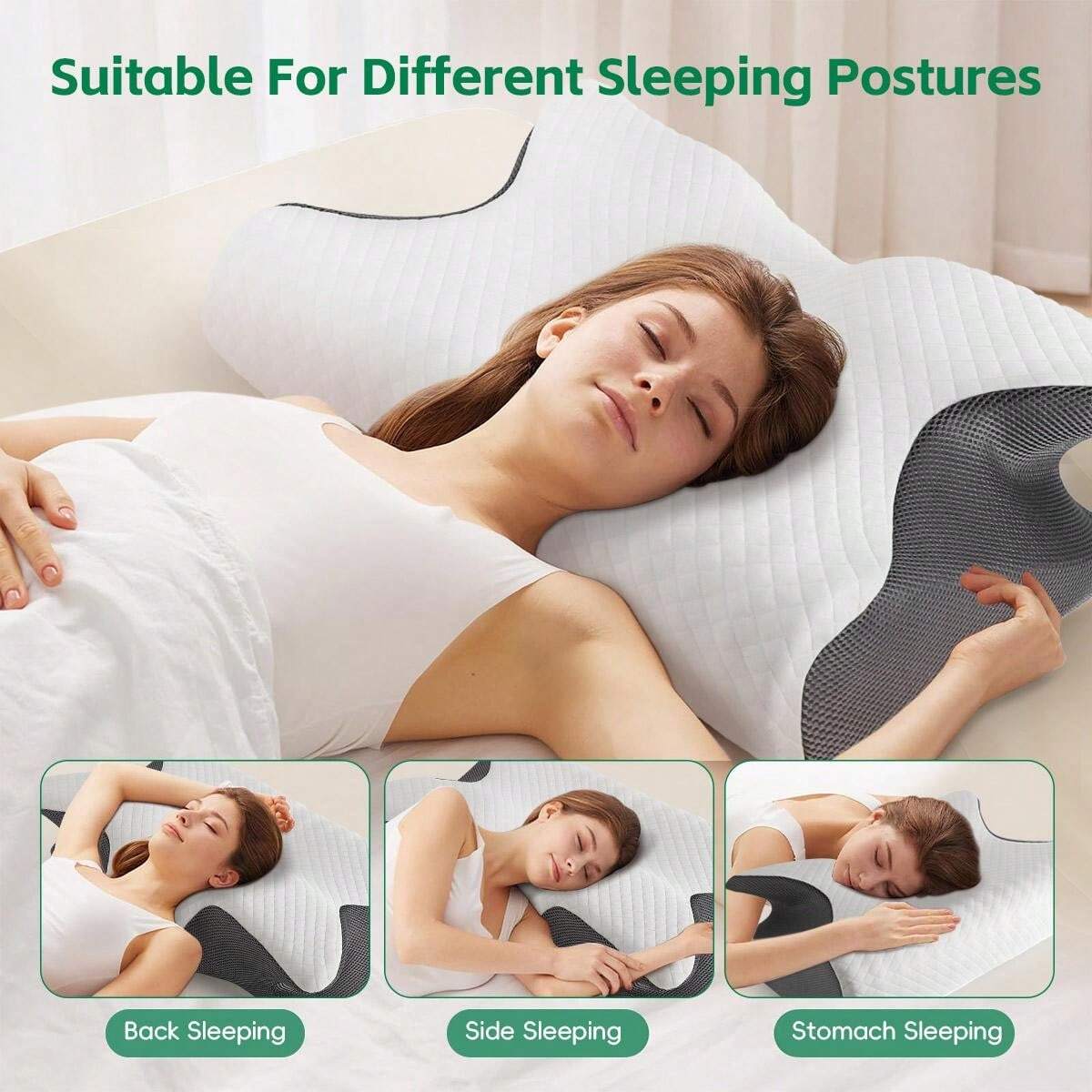 Almohada de viaje de espuma de memoria 100% para relajar el cuello y ...