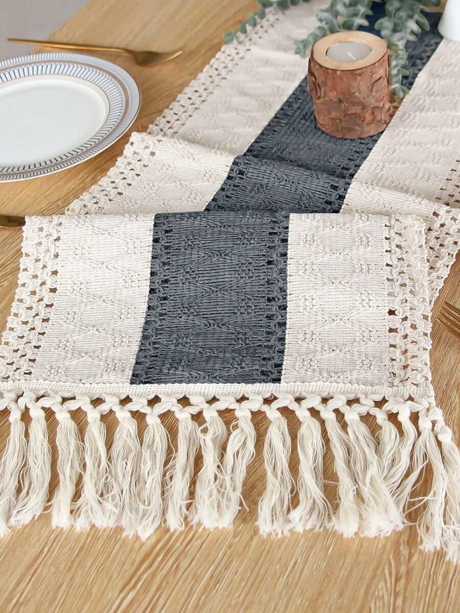 Boho Table Runner Handmade Hemstitch Blue Table Runner Or Dresser Scarf ...