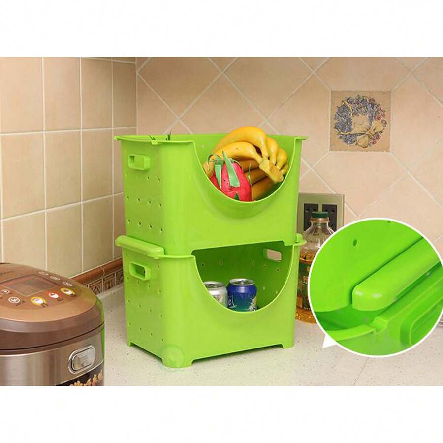 Stackable Plastic Storage Container, Green Stacking Bins | SHEIN USA