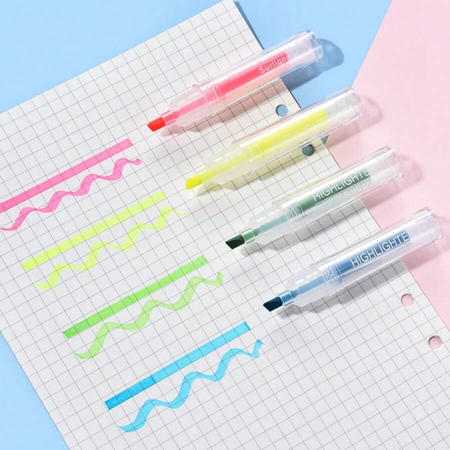 Mini Color Highlighters A Box Of 4, Student Marker Color Highlighters ...