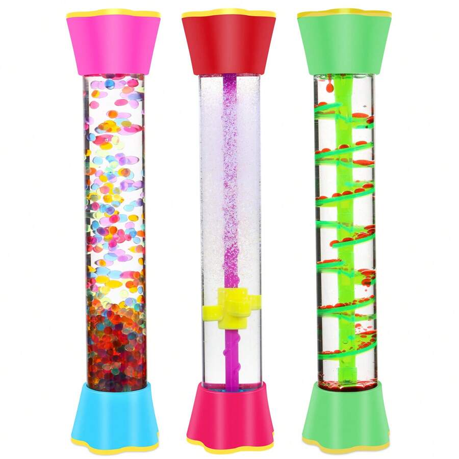 3 Pack Sensory Fidget Tubes Set - Calming Toys - Sensory Tube For Calm ...