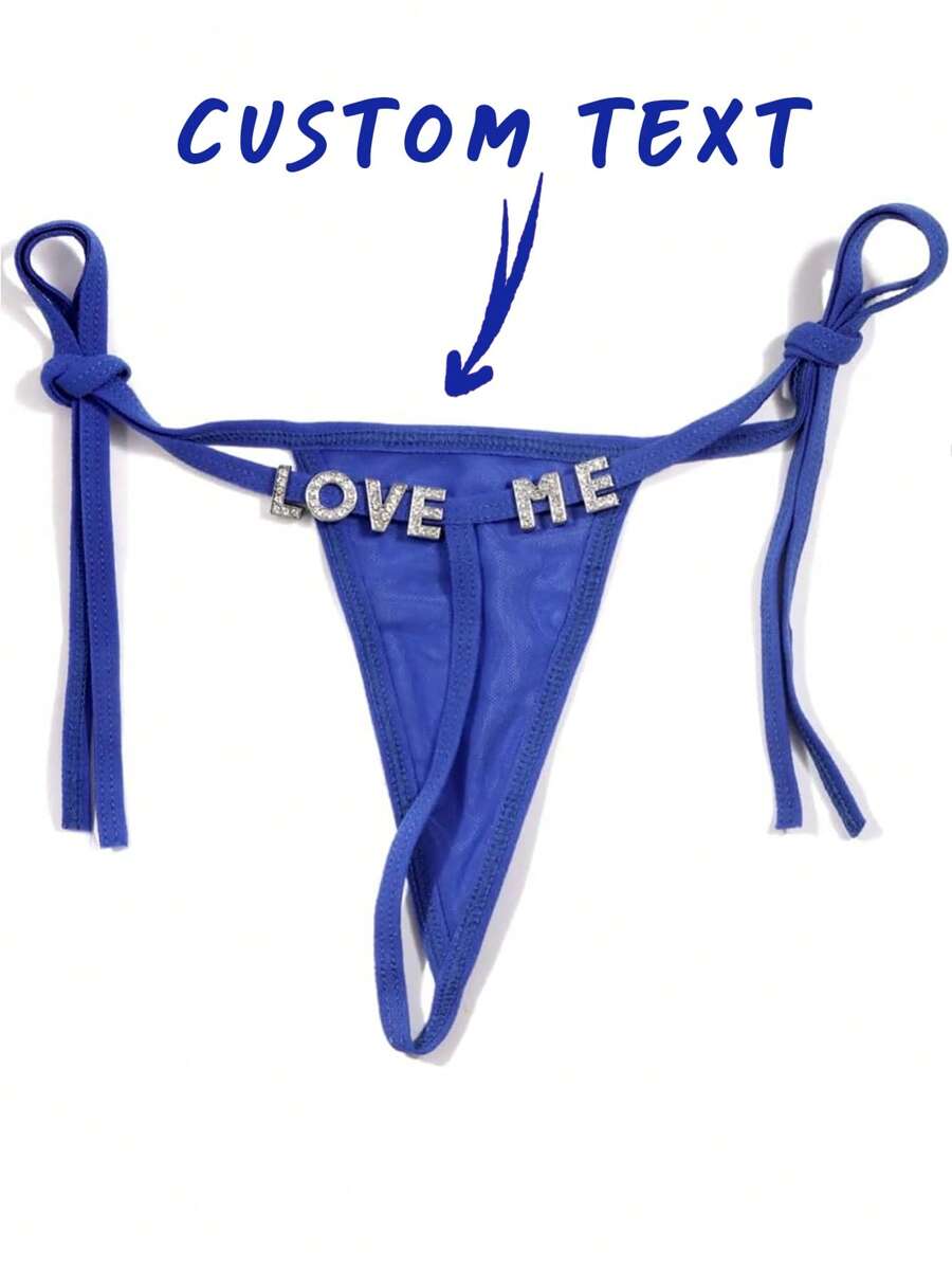 Custom Thong G-Strings With Gold Charms Name , Personalized Charm Thong ...