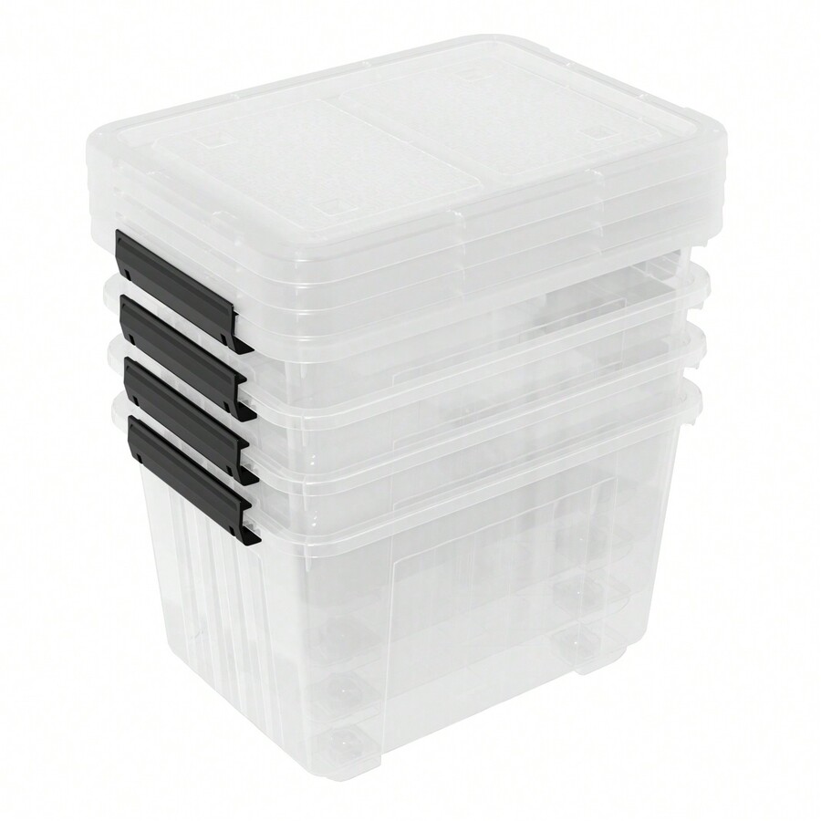 70/50 Quart Clear Storage Bins, Large Plastic Stackable Container Boxes ...