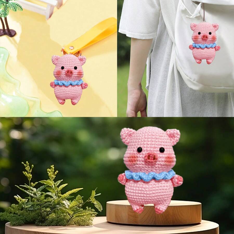 Kit de crochet DIY de cerdito rosa lindo para principiantes, plantas de ...