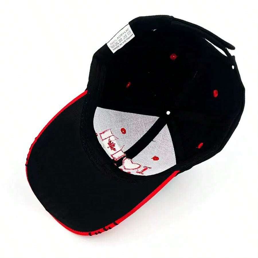 New Style Hard Top Canadian Flag Baseball Cap, Versatile Letter Outdoor ...