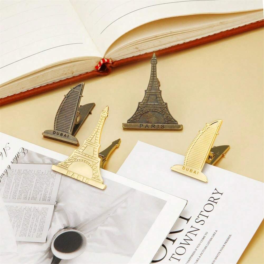 Vintage Zinc Alloy Metal Long Tail Clip Famous Architecture Journal ...