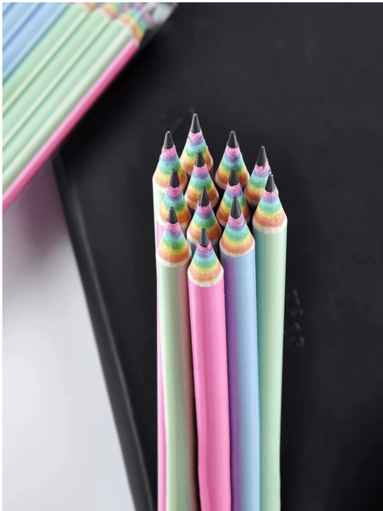 12pcs Rainbow Pencils, Colors In 1 Pencil, Drawing Pencils With ...