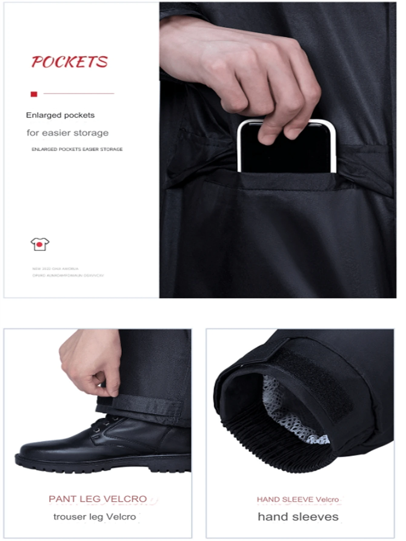 Black(Jacket + Trousers)High-Performance Raincoat Set -Split Design ...