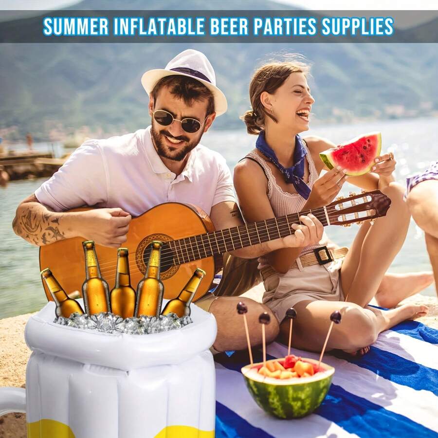 1pc Extra Large Giant Inflatable Beer Mug Cooler Portable Inflatable ...