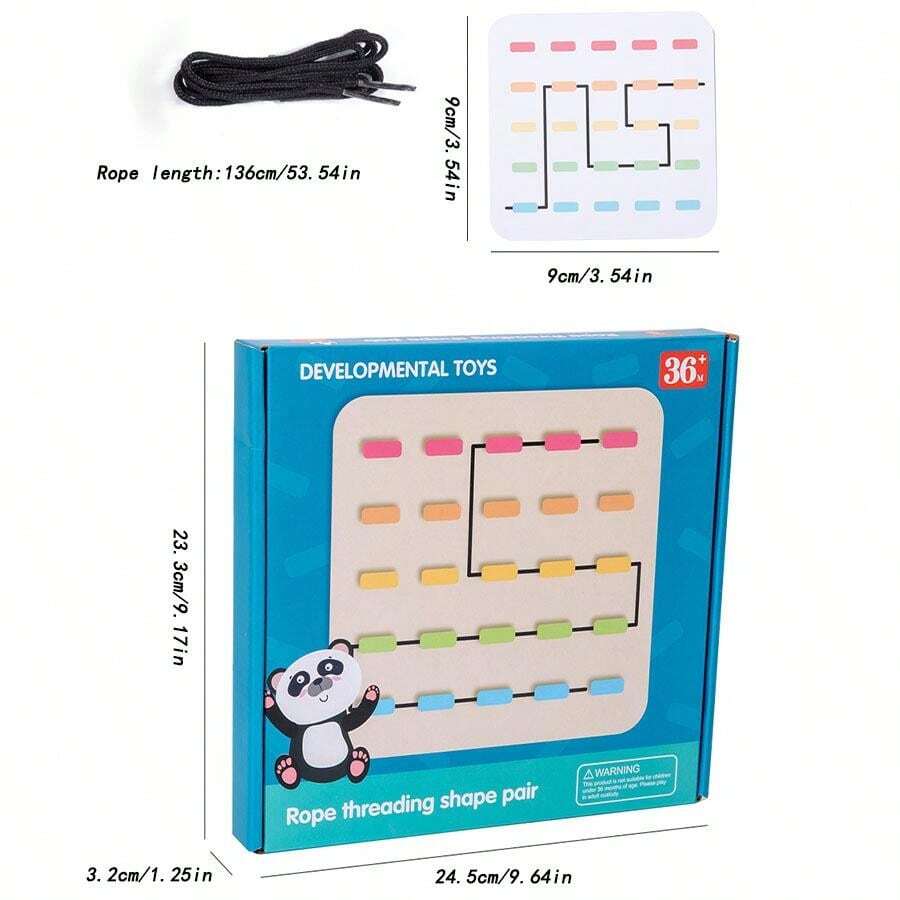 Wooden Beads Threading Toy For Children's Early Educational, Cognitive ...