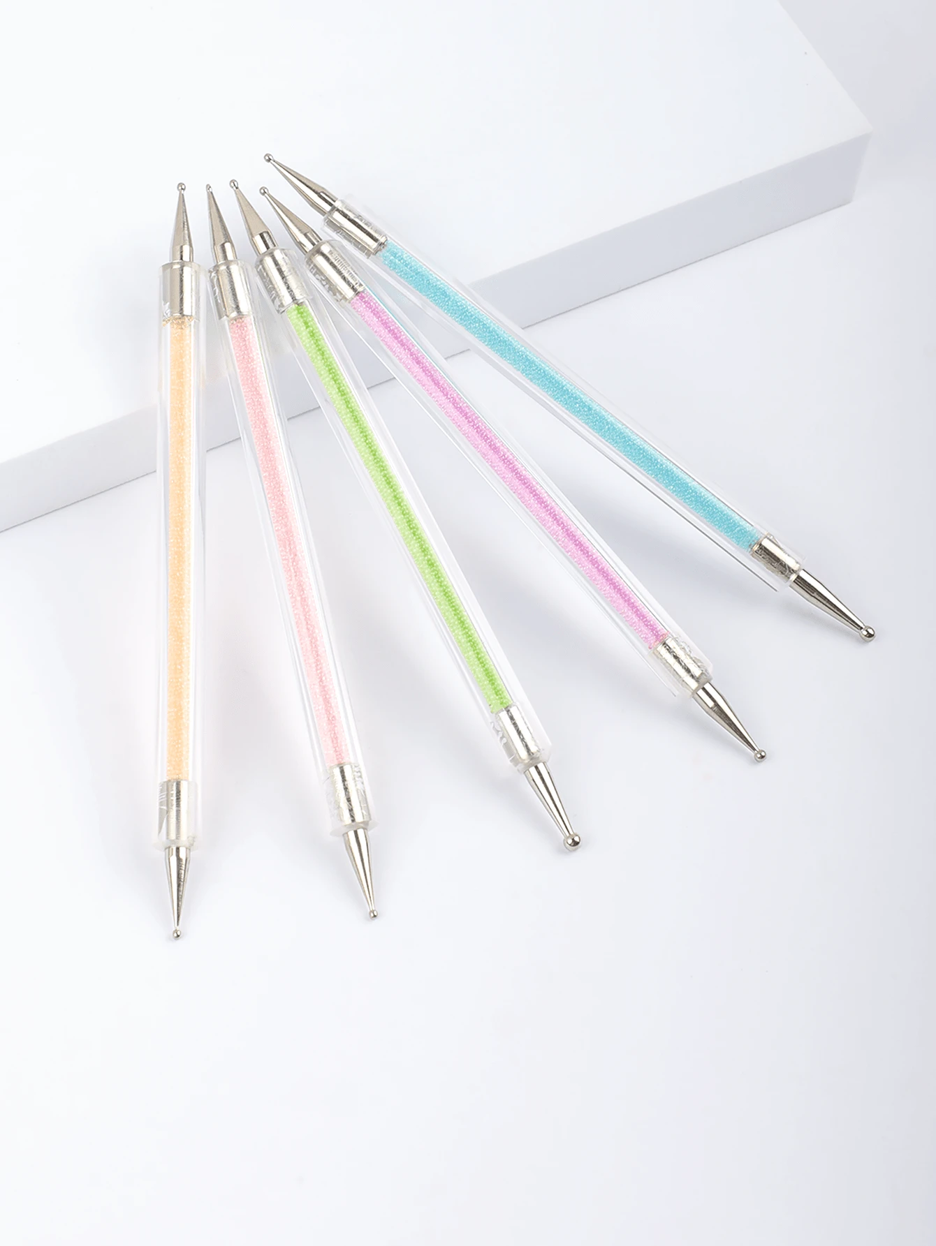 Nail Art Liner Brushes Set,5pcs Double-Ended Nail Point Drill Pen, UV ...