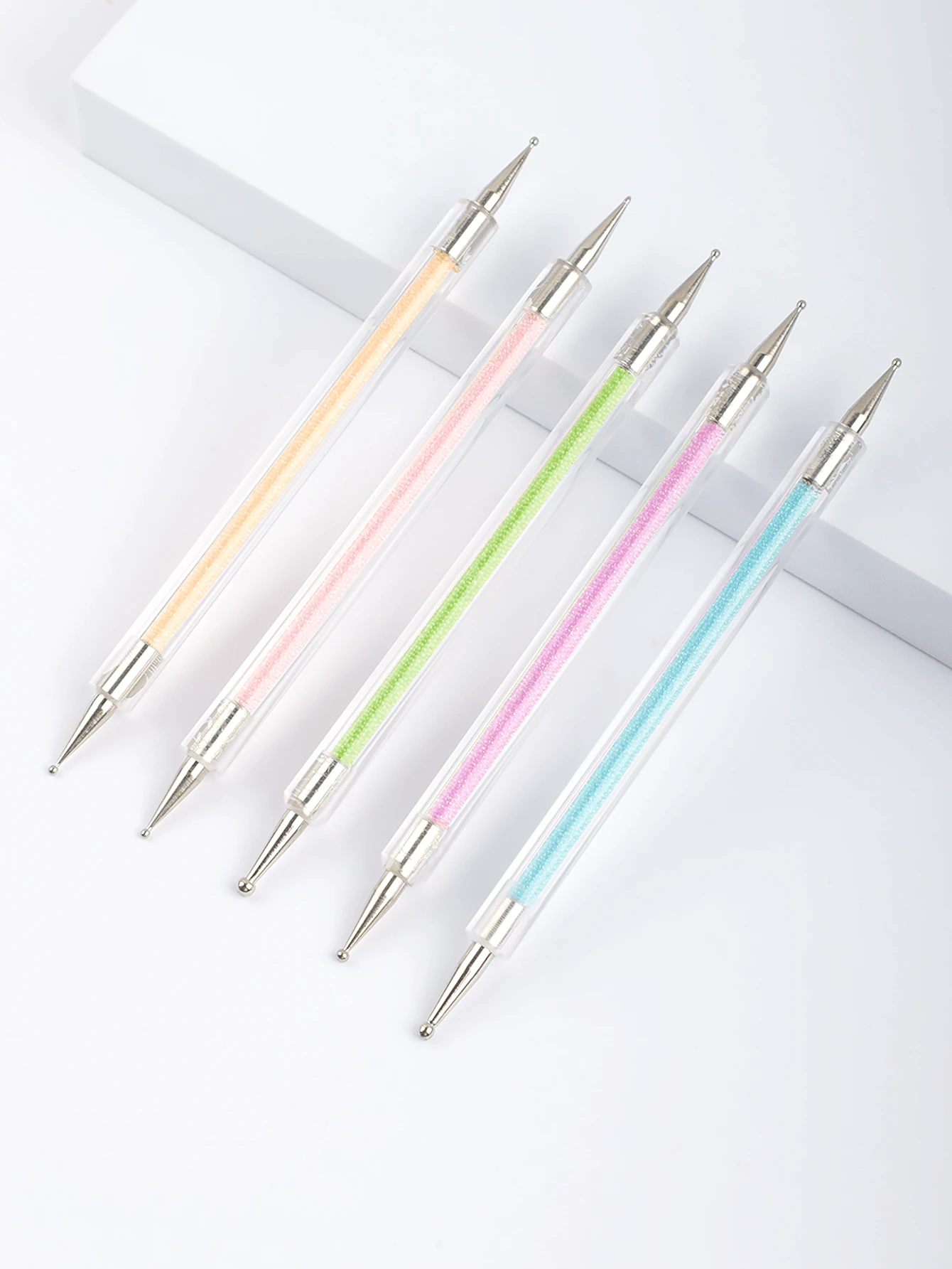 Nail Art Liner Brushes Set,5pcs Double-Ended Nail Point Drill Pen, UV ...