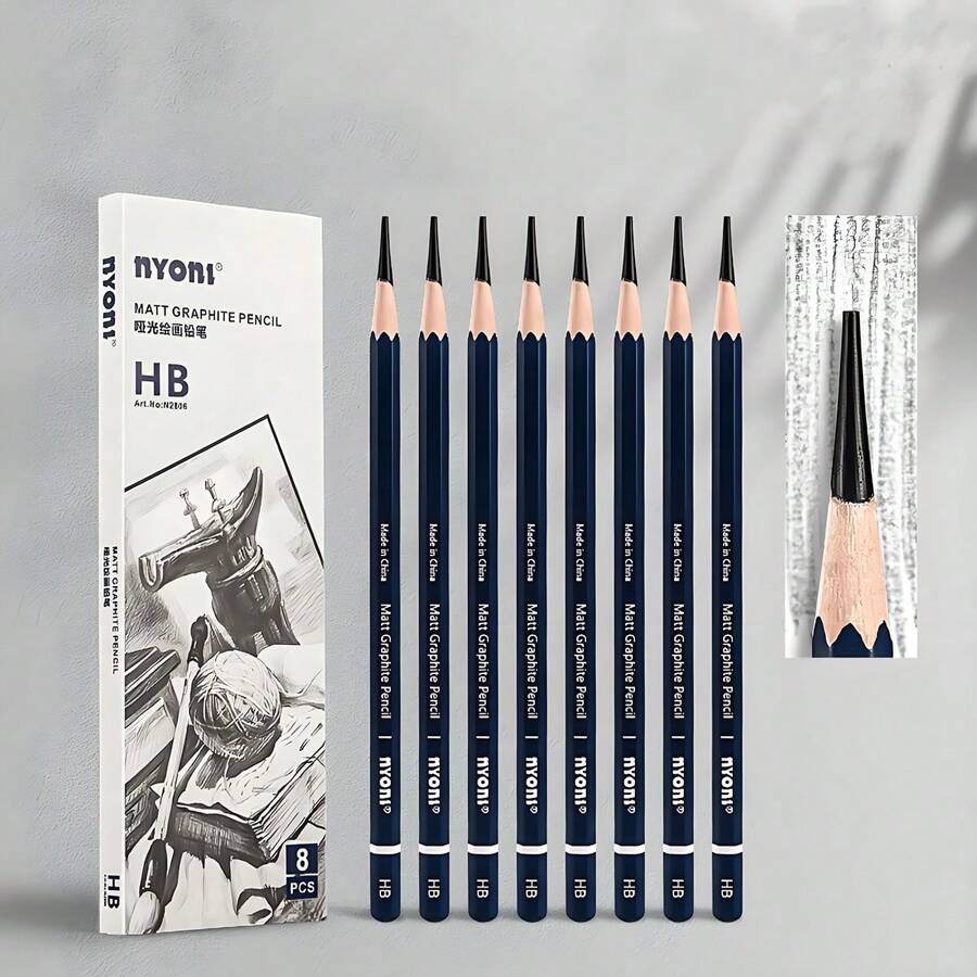Conjunto de Lápis de Grafite Matte Sketch 2B 4B 6B 8B 12B para Artistas ...