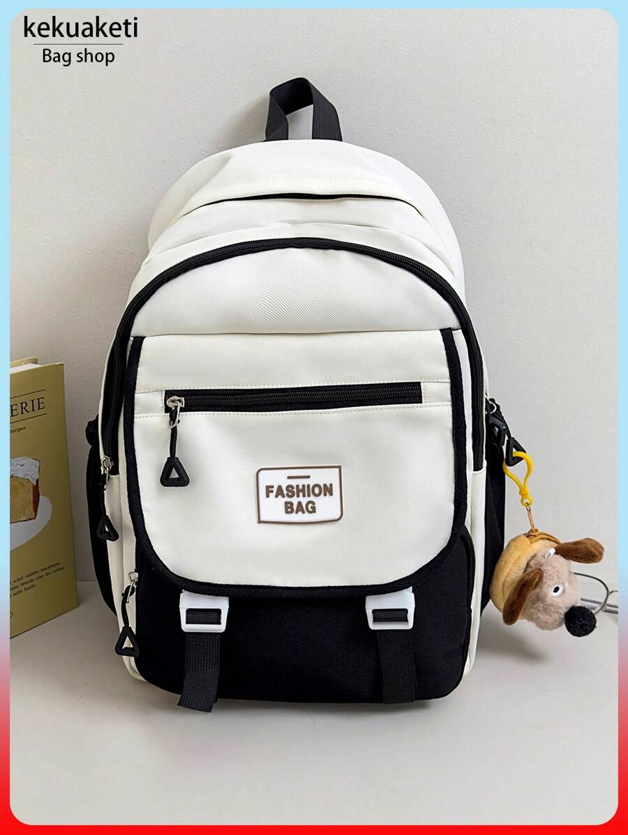 Women's Four Seasons Waterproof Nylon Backpack Multi-Pocket College ...