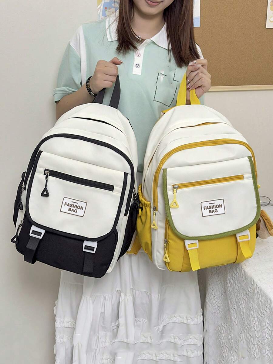 Women's Four Seasons Waterproof Nylon Backpack Multi-Pocket College ...