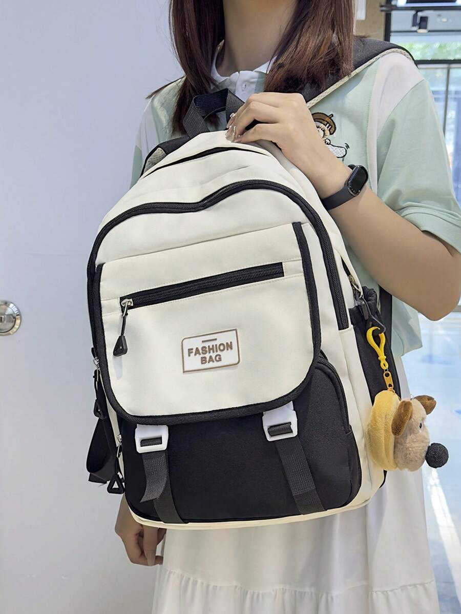 Women's Four Seasons Waterproof Nylon Backpack Multi-Pocket College ...