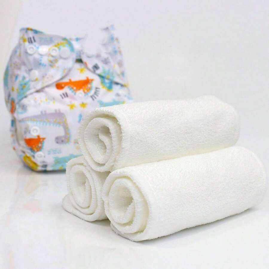 3 pièces Nouveau-né Bébé Couche en tissu ultrafibre à trois couches ...