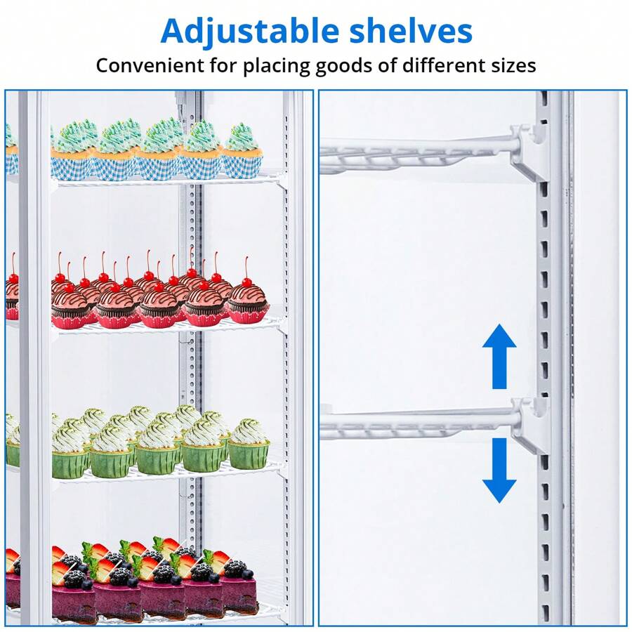 Commercial Refrigerator Display Case, 10.9 Cu.FT Display Fridge Single ...