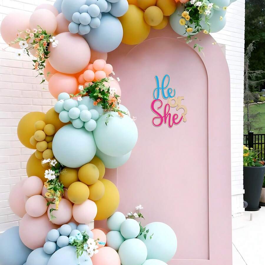 Gender Reveal Party Wood Sign Boy Or Girl He Or She Backdrop ...