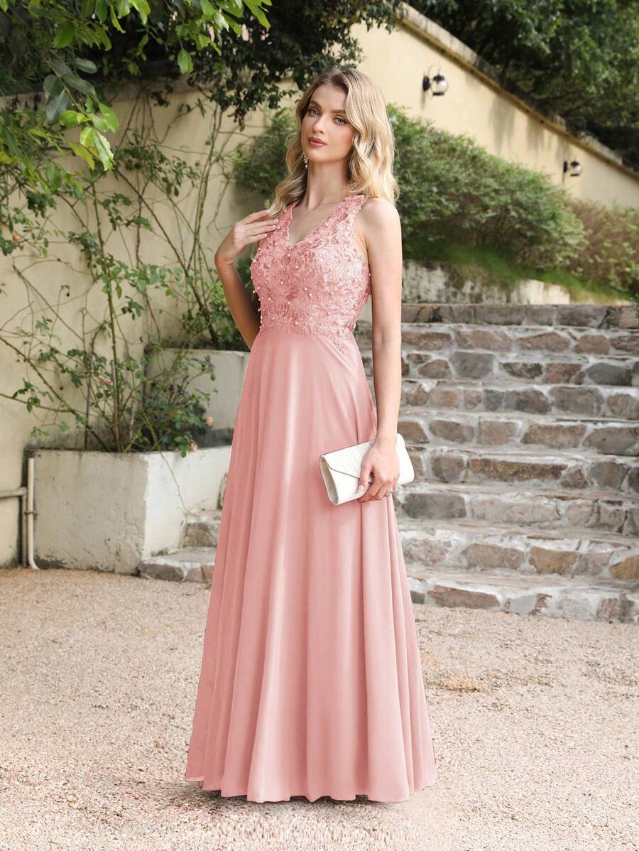 BABYONLINE D.R.E.S.S. Embroidered V-Neck Sleeveless Dress With Cinched ...