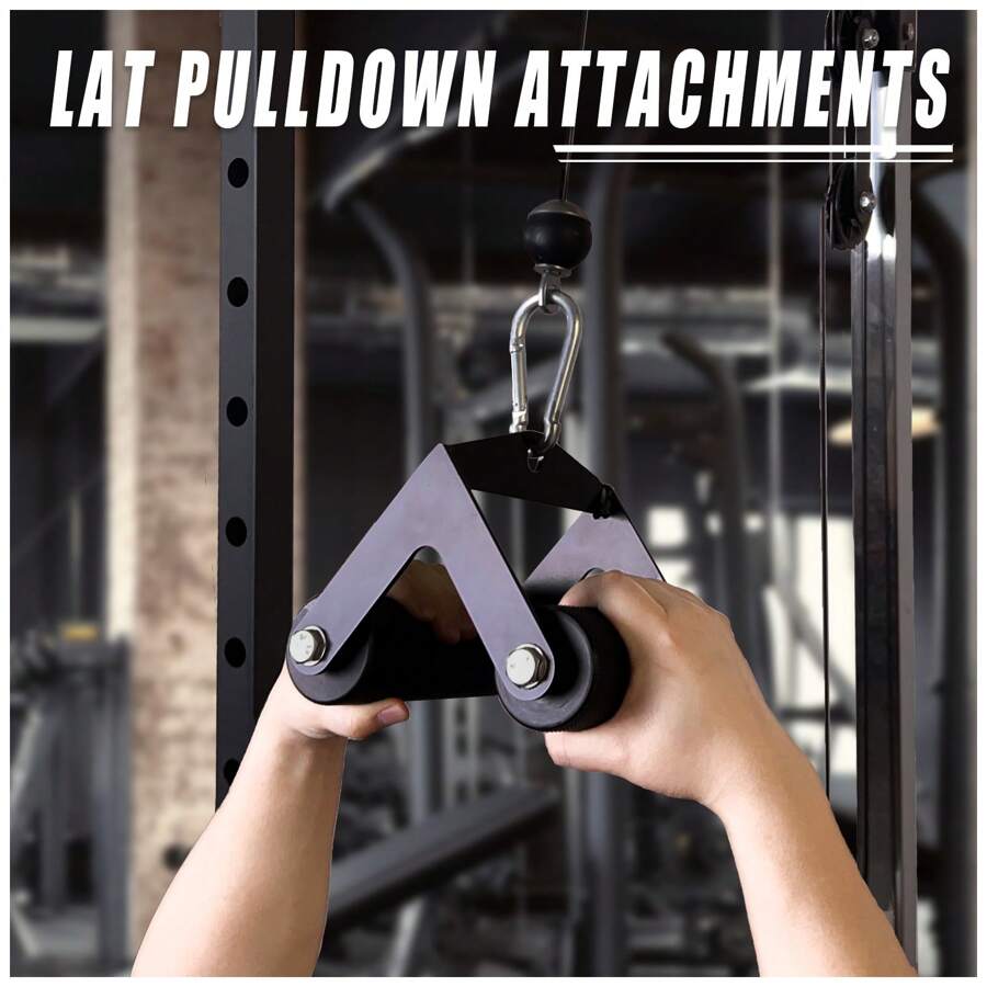 Upgraded LAT Pulldown Attachments Double D Handle, V Bar Cable Machine ...