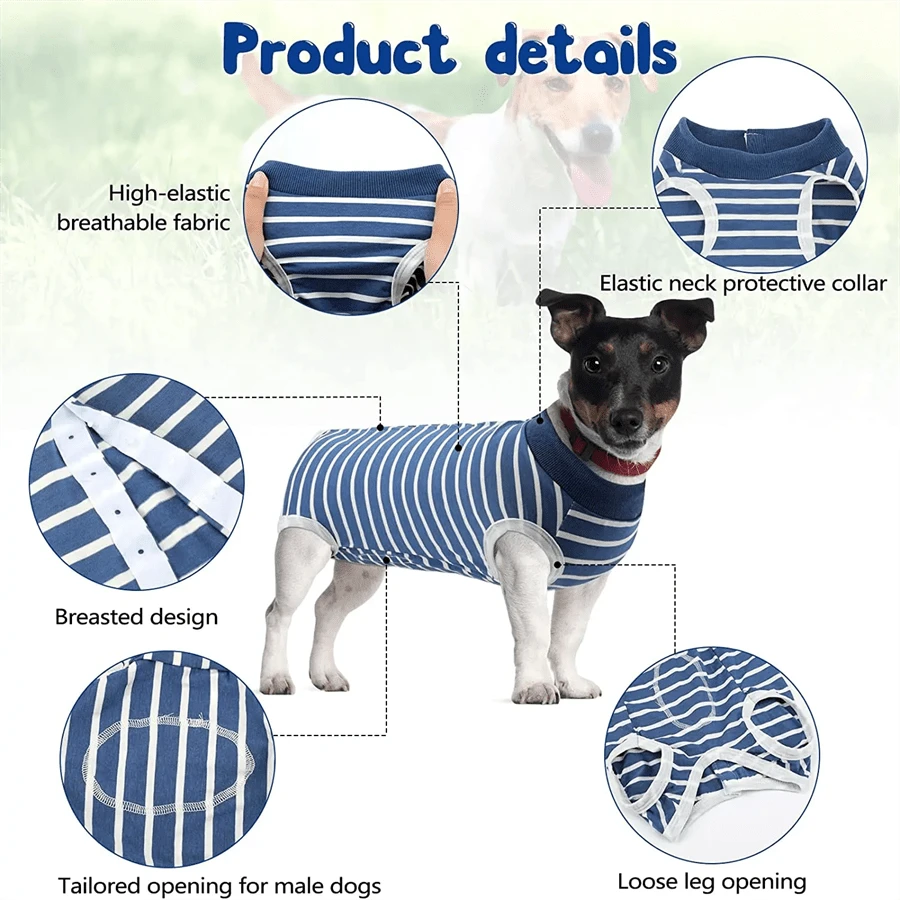 Dog Recovery Suit Abdominal Wound Surgical Clothes Dogs Anti-Licking ...