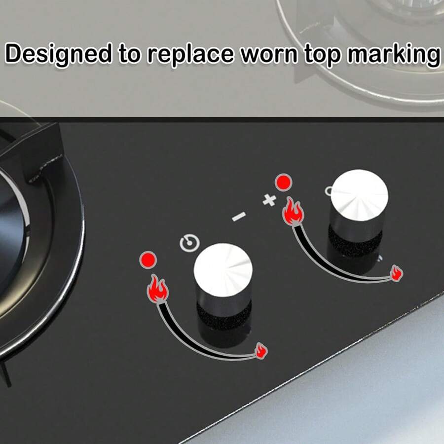 สติ๊กเกอร์แสดงเปลวไฟ แหวนบ่งชี้เปลวไฟ ฉลากเตา - สัญลักษณ์ลูกบิดเปลี่ยน ...