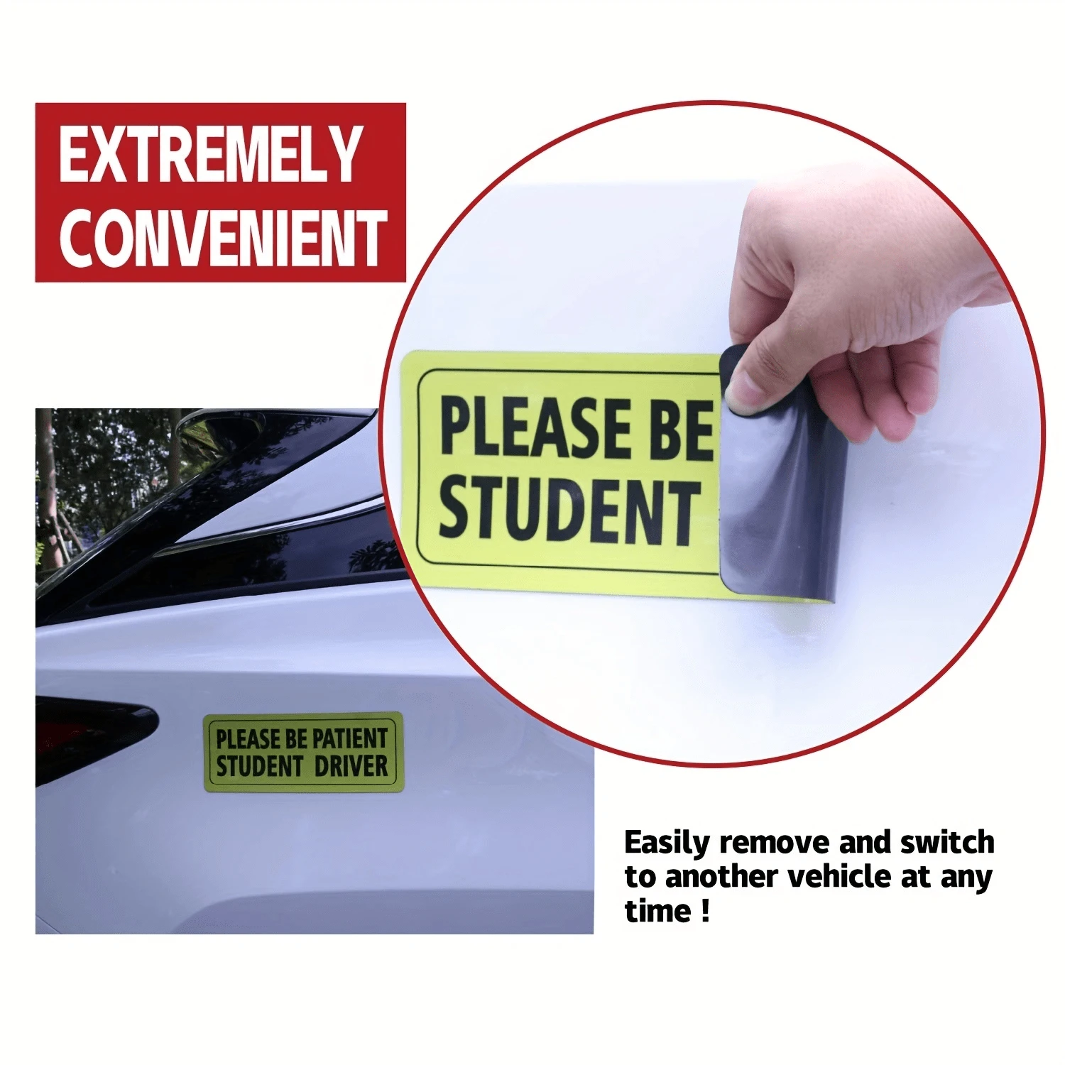 3pcs Student Driver Magnet Car Signs, New Driver Safety Warning Sign ...