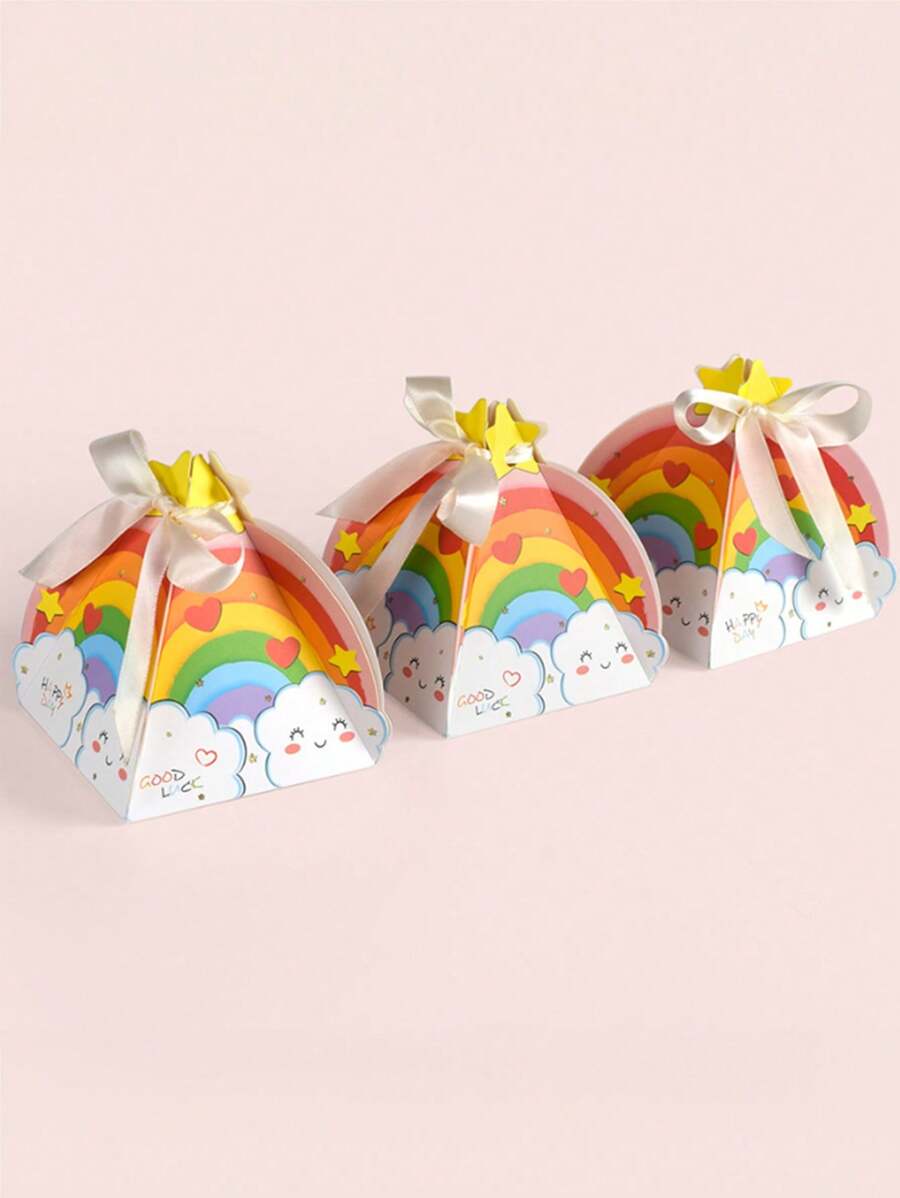 10-Piece Rainbow Candy House Paper Gift Boxes - Perfect For Weddings ...