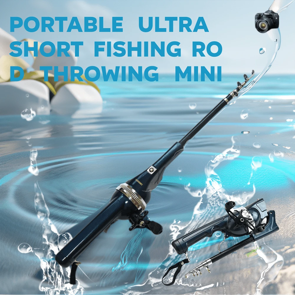 Folding Fishing Rod Upgrade With Line Sea Pole Throwing Ultra Short ...