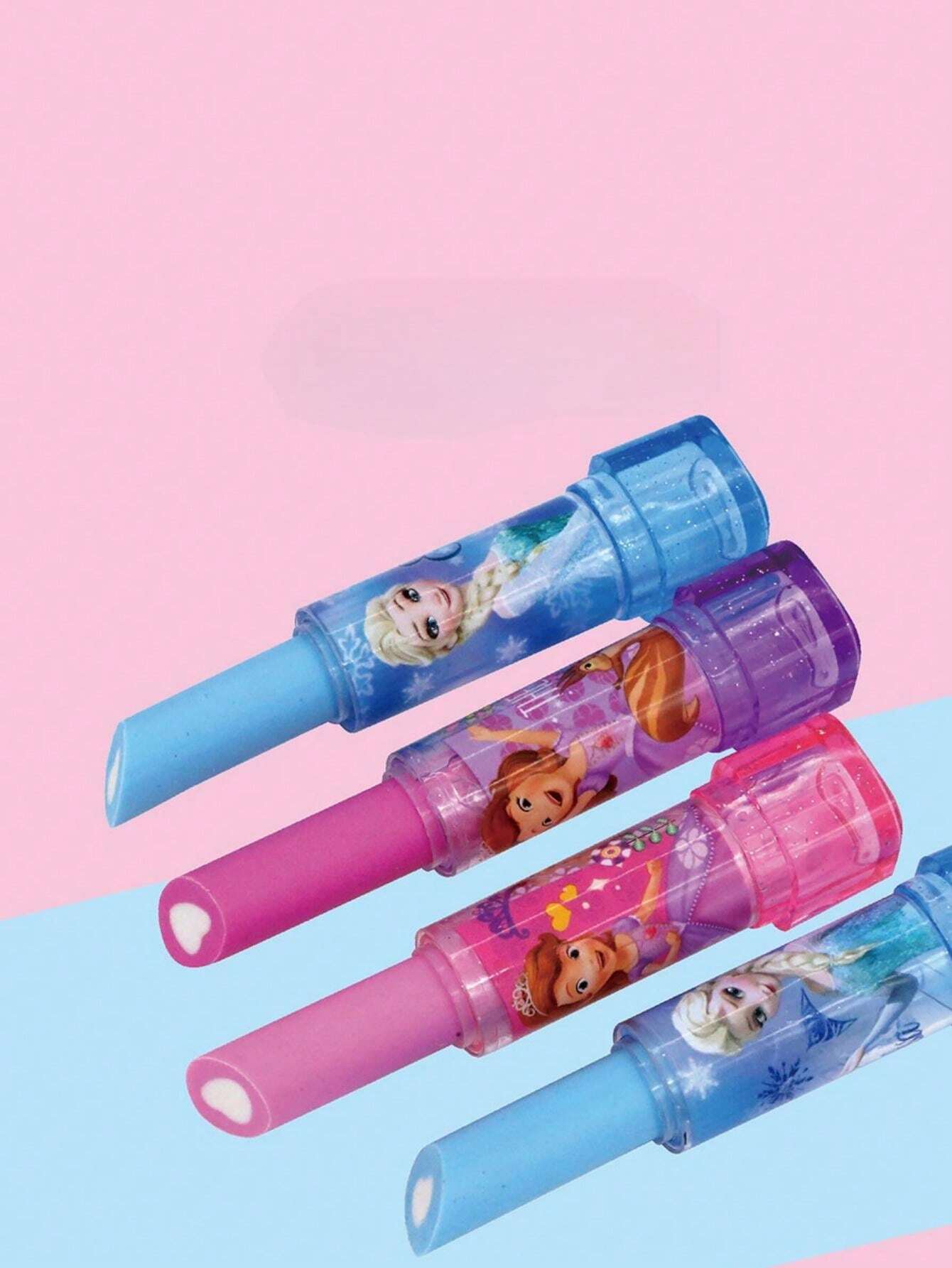 Disney 4/8pcs/Set Frozen Elsa AnnaLipstick Eraser Cute Cartoon Eraser ...