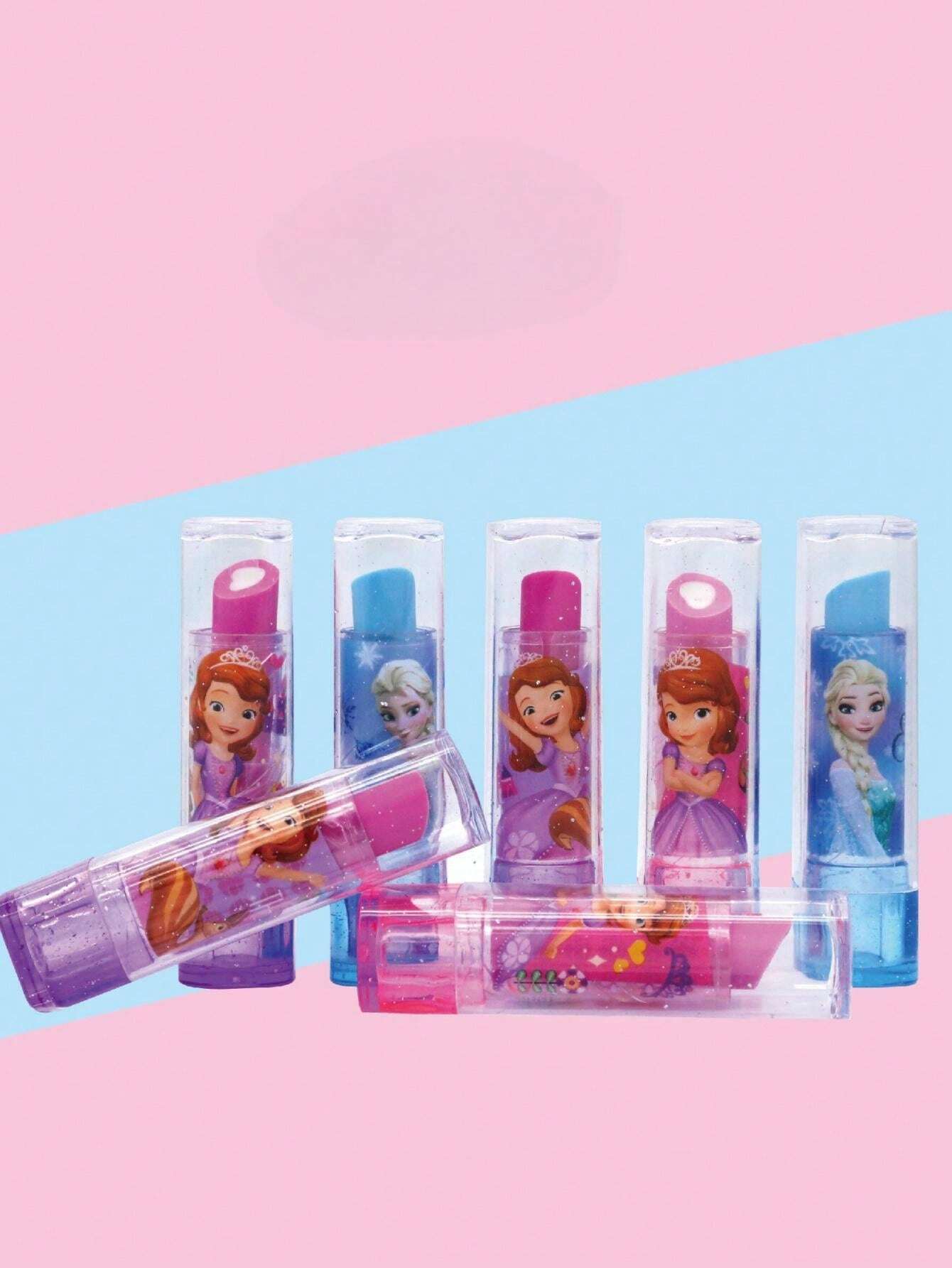 Disney 4/8pcs/Set Frozen Elsa AnnaLipstick Eraser Cute Cartoon Eraser ...