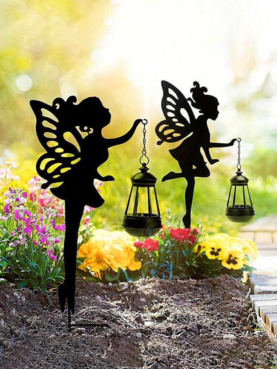1/2pcs Sun Fairy Garden Light Metal Fairy Outline Fence, Whimsical ...