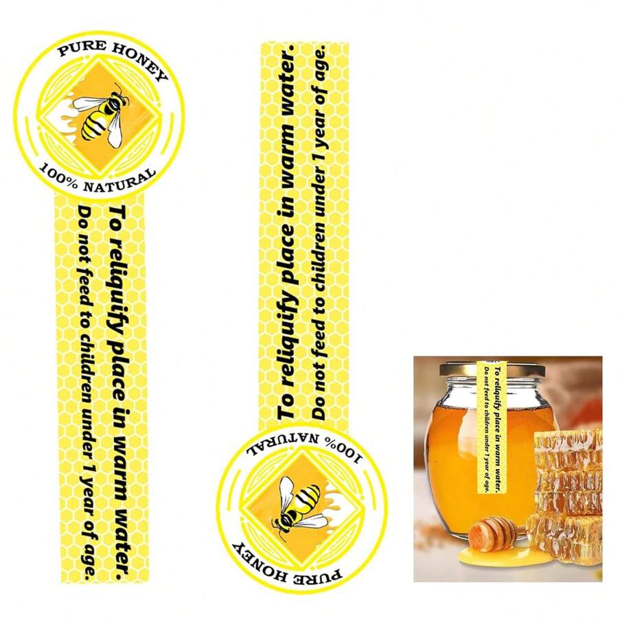 Tamper Proof Pure Honey Stickers 1 X 3.5 Inches Tamper Evident Seals ...