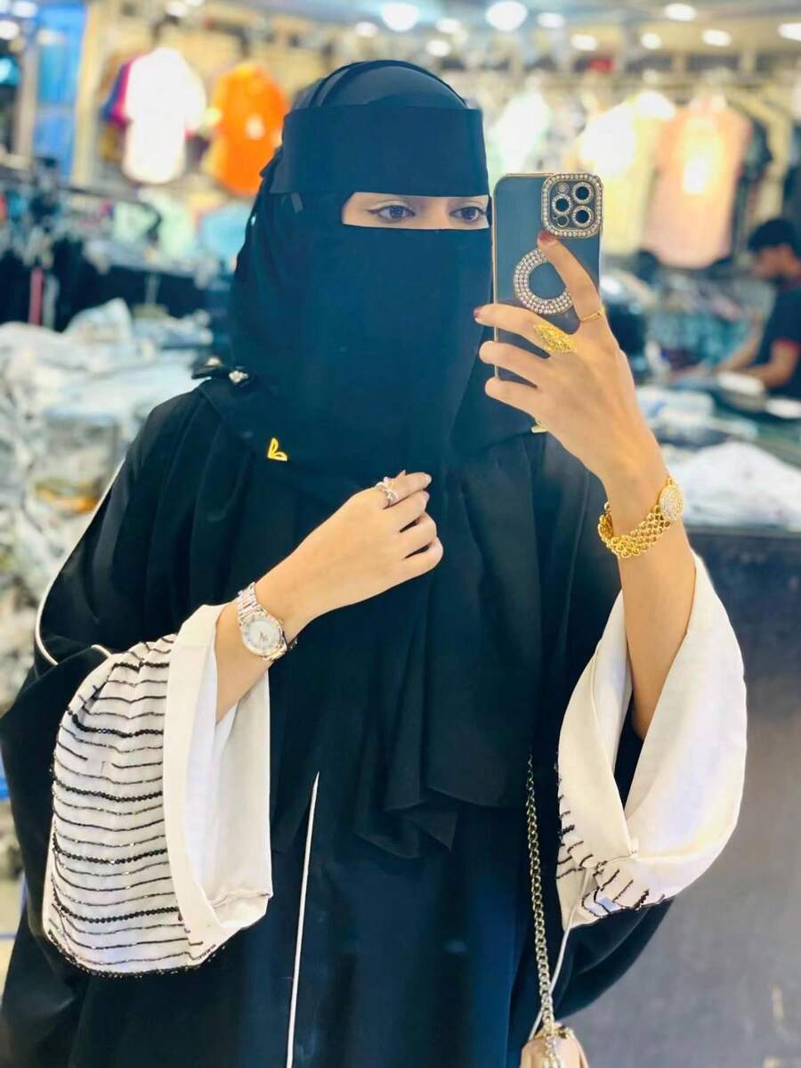 1pc Women Abaya Accessories Metal Horn Decorated Women Hijab Solid ...