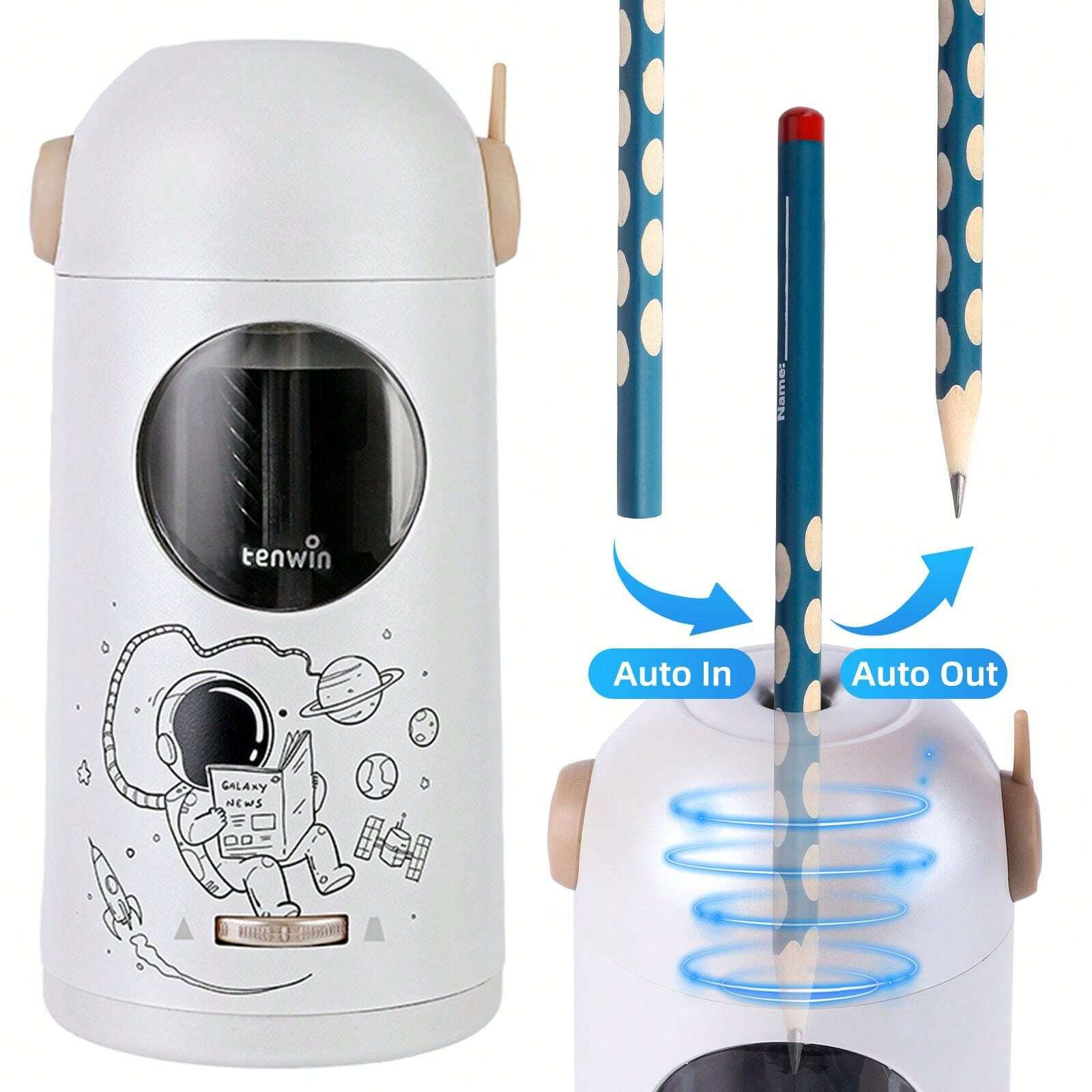 Tenwin 1 Pc Electric Pencil Sharpener For Colored Pencils 7-11.5mm ...